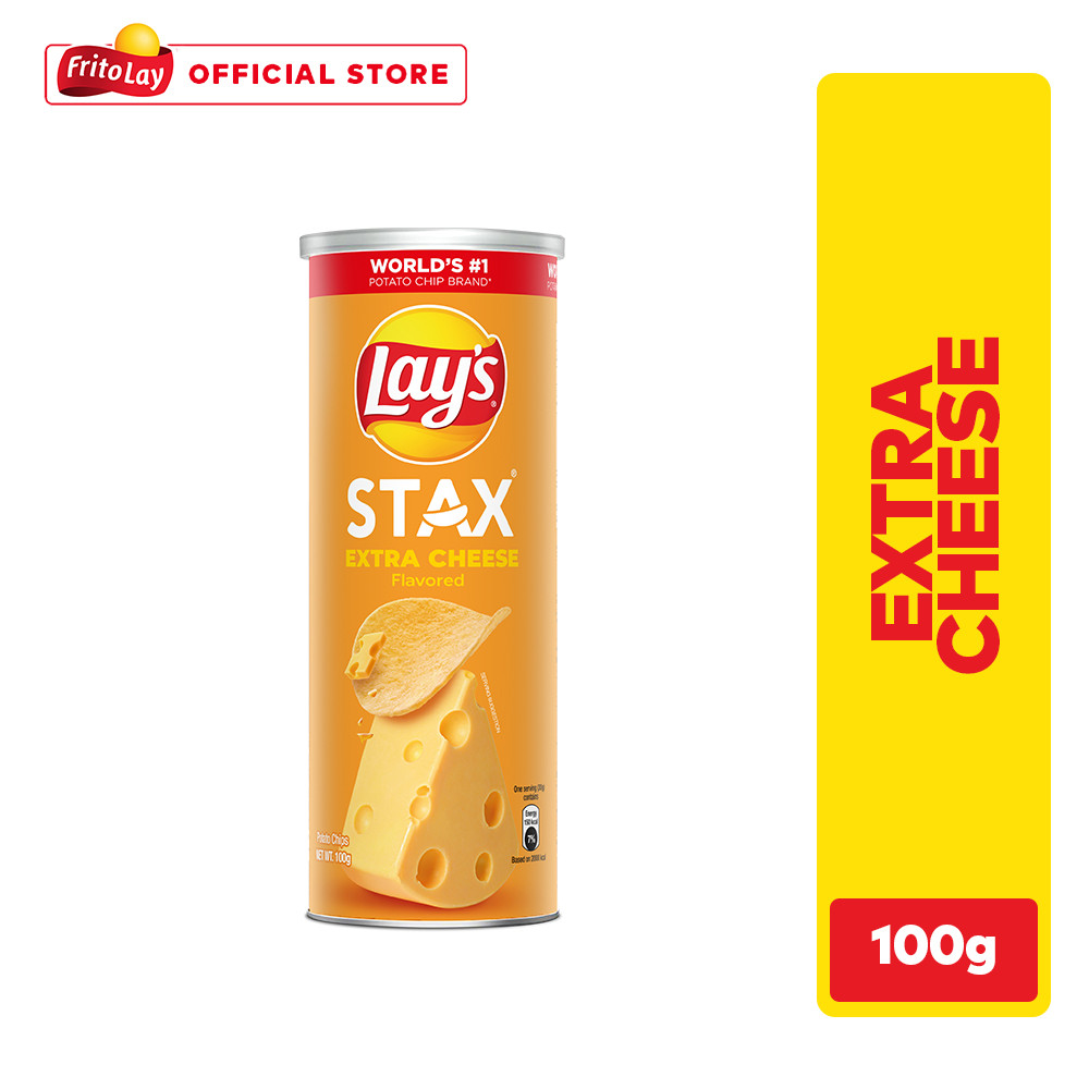 Lay's Stax Extra Cheese Potato Chips 100g | Shopee Philippines