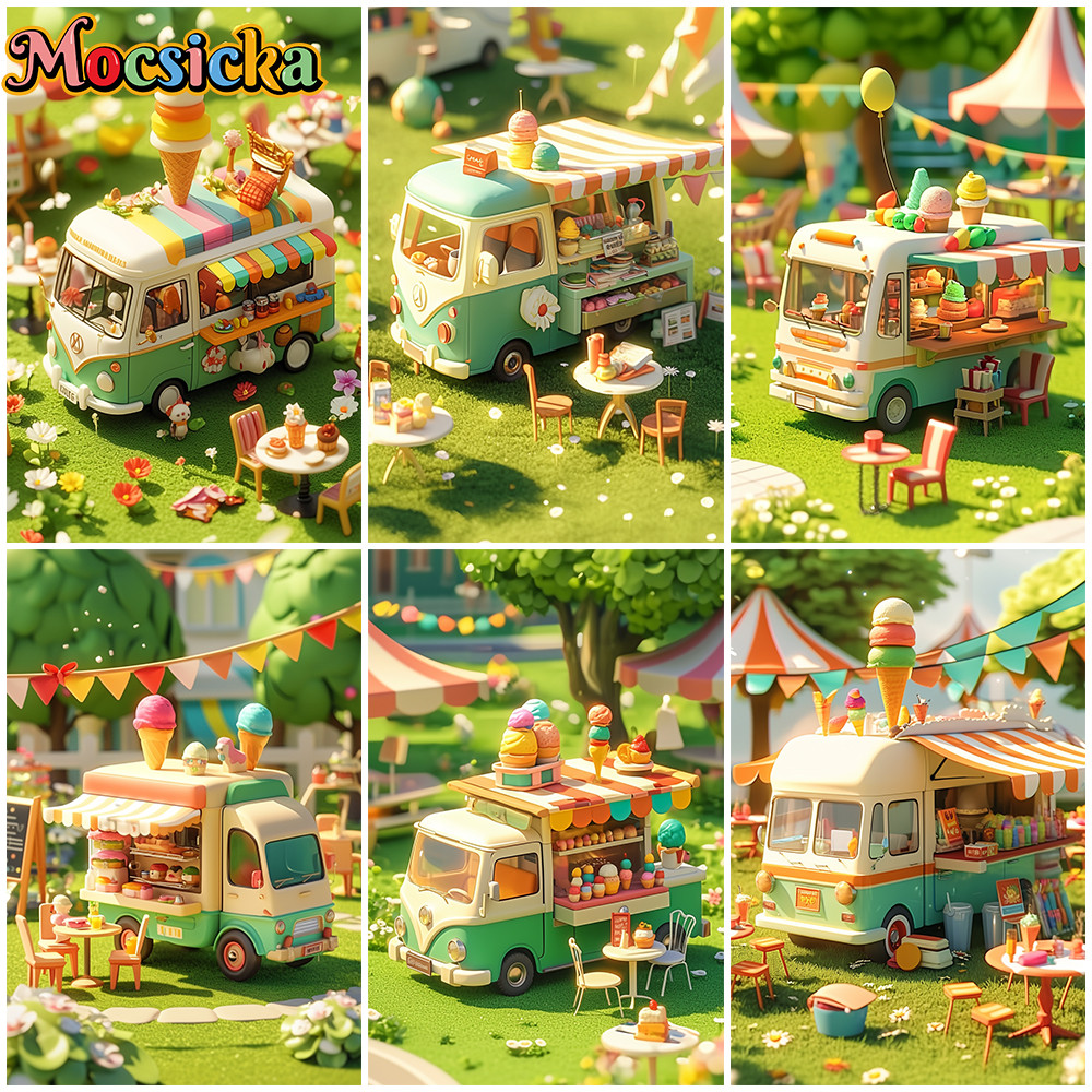 Ice Cream Rv Backdrop Spring Dessert Birthday Cake Crush Backgrounds ...