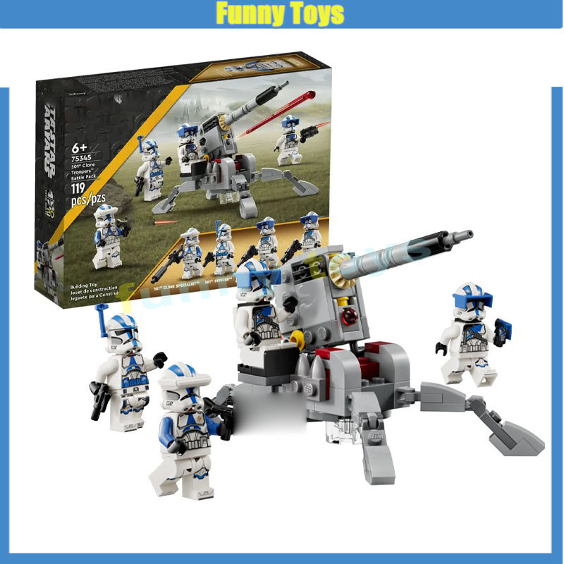 75345,501st Clone Troopers Battle Pack Toy Set, AV-7 Anti Vehicle ...