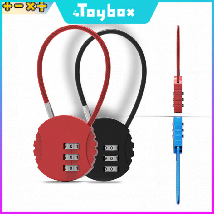 [5 Colors] Safe Secure Lock Metal Wire Rope Combination Digit Backpack ...