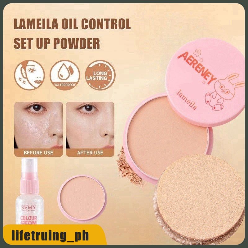 Makeup Set 2 Pcs Lameila Makeup Powder Cake & Makeup Spray Face Powder ...