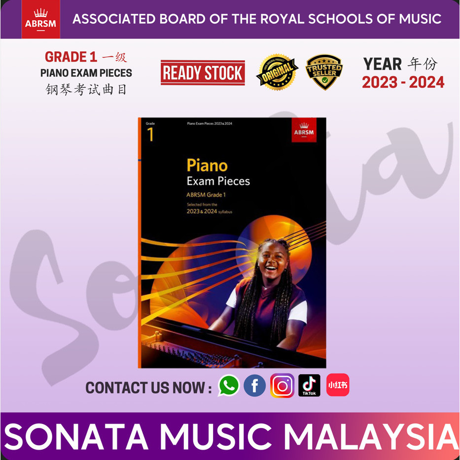 Abrsm MUSIC PIANO EXAM PIECES GRADE 1 YEAR 2023 TO 2024 British Royal Concert College Student ...