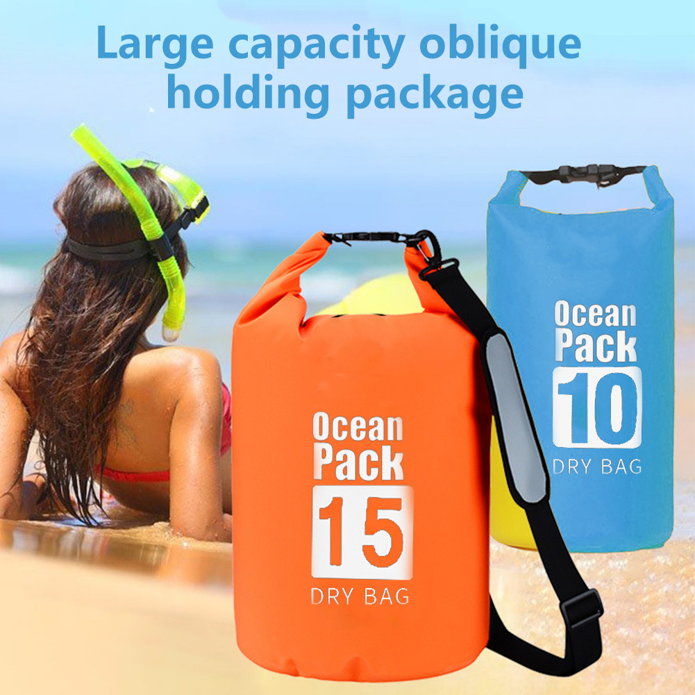 5L/10L/15L Storage For Kayaking Boating Beach Dry Bag Outdoor Waterproof Travel Ocean Pack ...