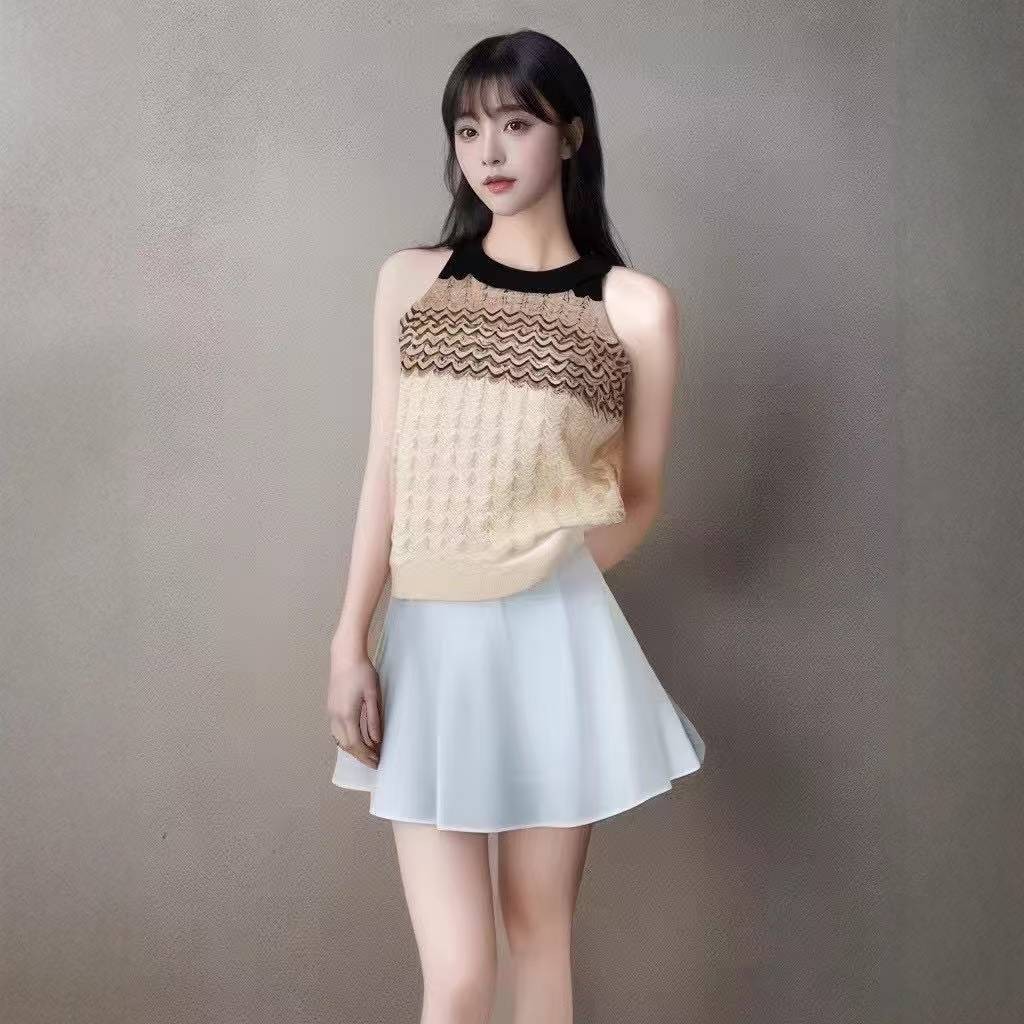 MEMC Half High Collar Camisoles Sando for Women Korean Style Halter ...