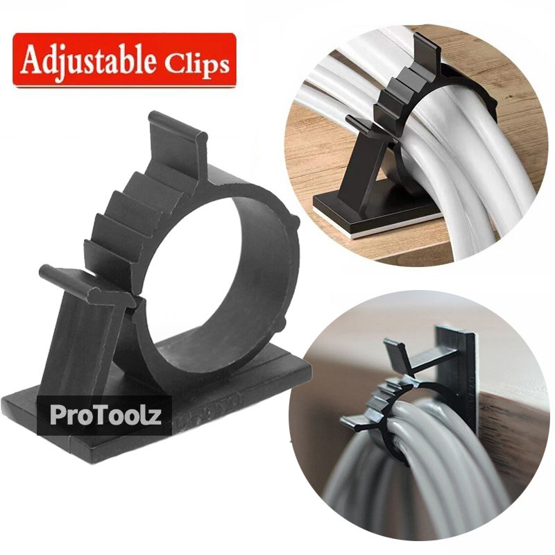 10MM Larger Self-Adhesive Adjustable Cable Clips Organizer Management ...