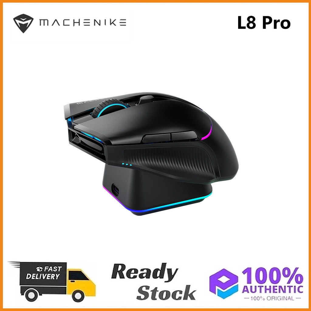 Machenike L8 Pro 8K Tri-Mode Mouse With Charging Dock, PAW3395 26000DPI ...