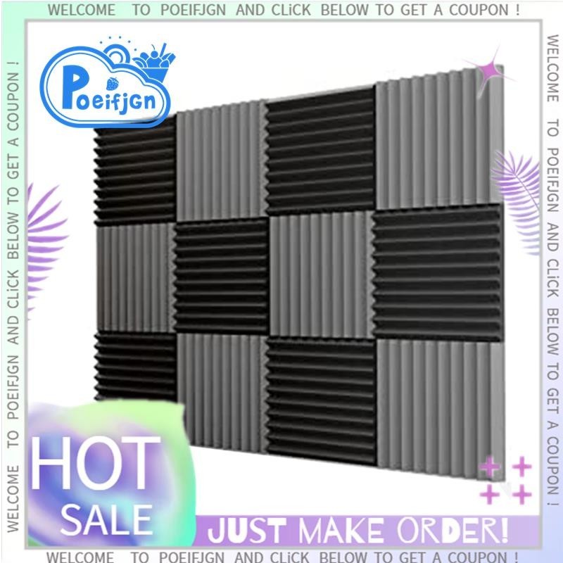 【Poeifjgn】12 Pcs Acoustic Foam Board,Studio Wedge Tile,Acoustic Foam ...