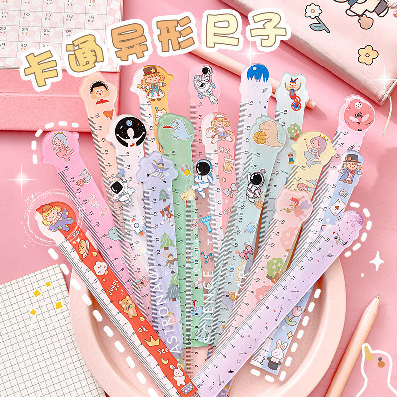 Cartoon Alien Ruler Student ins Girl Heart Scale Ruler Learning Office ...