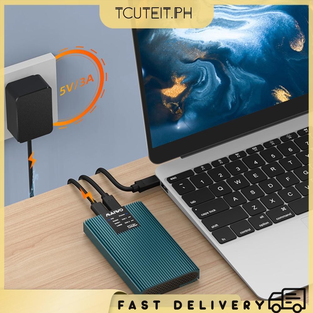 [Tcuteit.ph] Dual Bay NVMe RAID Enclosure USB3.2 GEN2x2 20Gbps M.2 NVMe ...