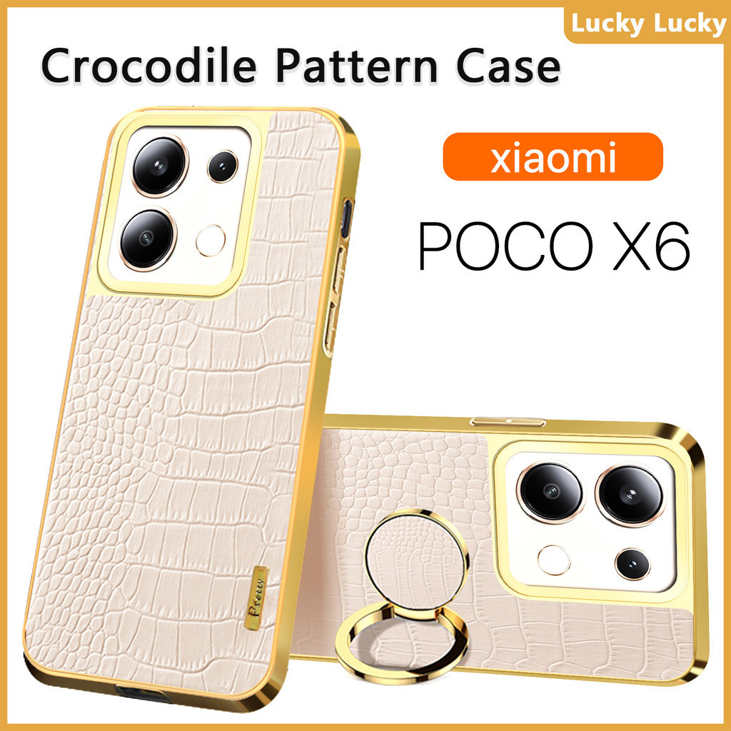 Leather POCO X6 Case POCO X6 Pro X5 Pro Soft Shockproof Crocodile ...
