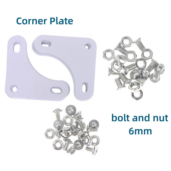 50 Pair BOLT AND NUT 6MM or 10 pcs. Corner Plate for Slotted Angle Bar ...