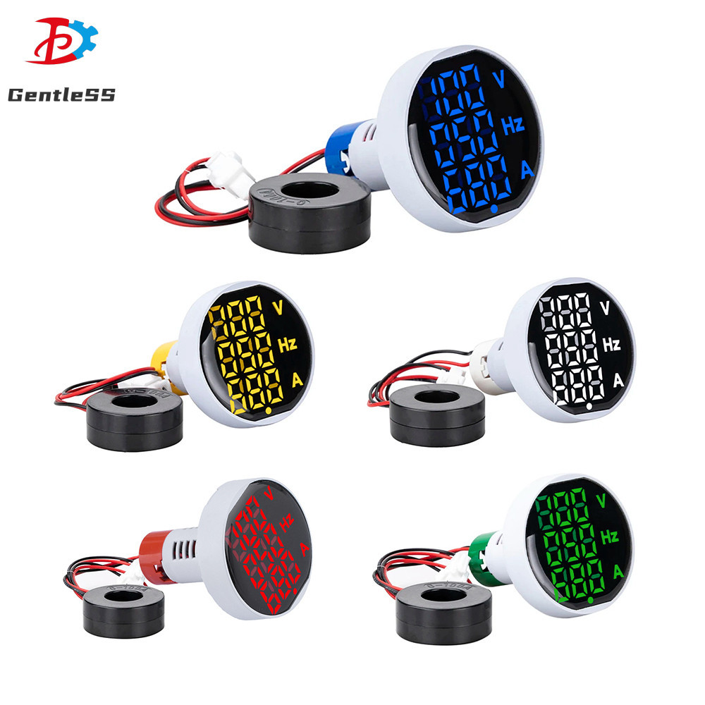 49MM 3-in-1 Voltage Current Frequency Meter Round LED Digital Voltage ... 49MM 3-in-1 Voltage Current Frequency Meter Round LED Digital Voltage ...