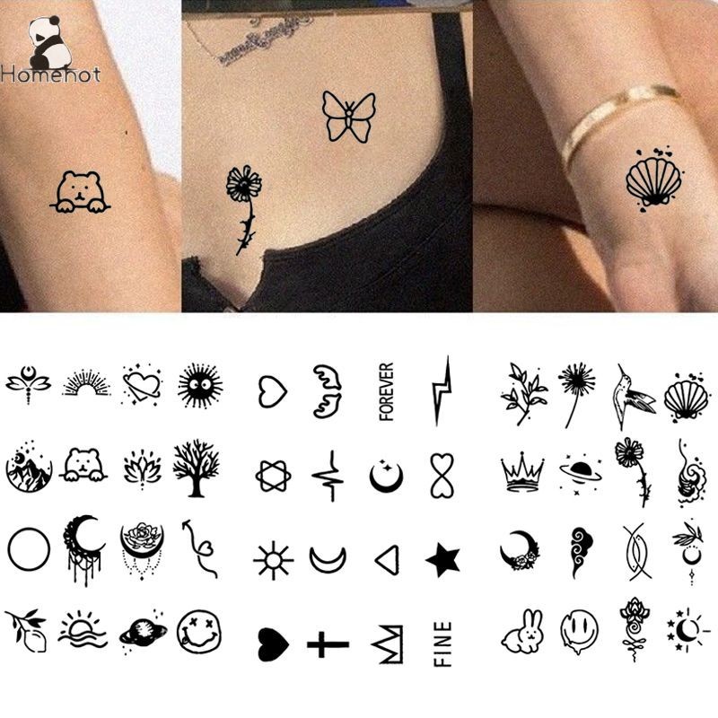 【H】Ins Style Semi Permanent Little Fresh Tattoo Sticker Cute Finger ...