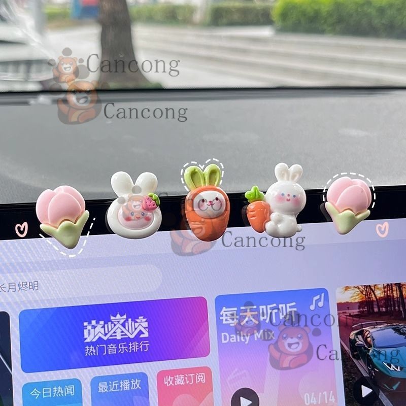 Bashamm Cute Curcuma Aromatica Rabbit Vehicle Display Screen Ornament ...