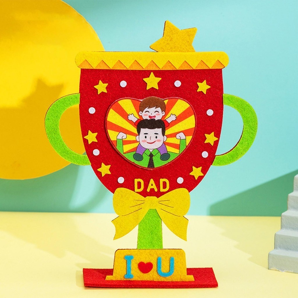 Craft Father's Day Trophy Kit Nonwoven Fabric DIY Father's Day Trophy ...