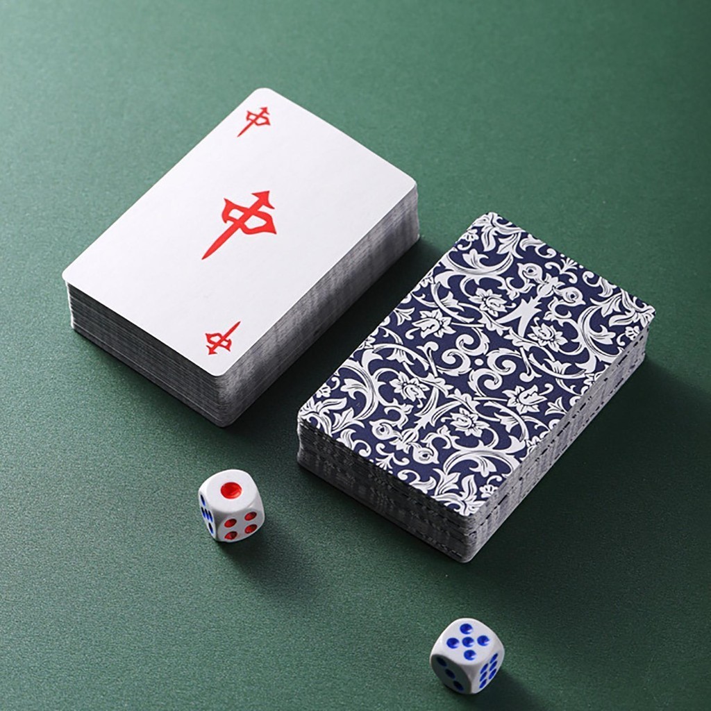 144pcs Mahjong Travel Set Waterproof Thickened Mahjong Playing Cards ...