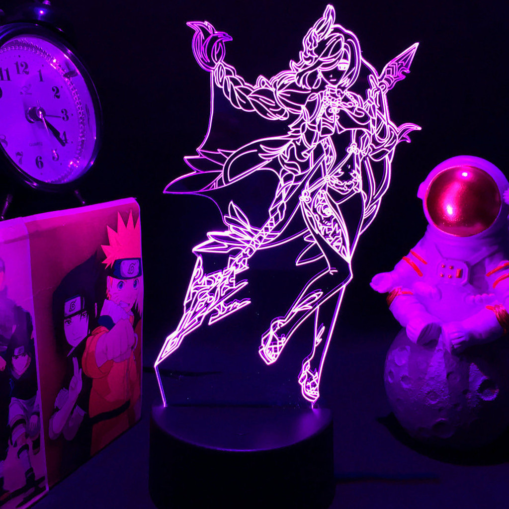 Genshin Shenhe 3D Night Light Hatsune Miku Figure Peripheral Creative ...