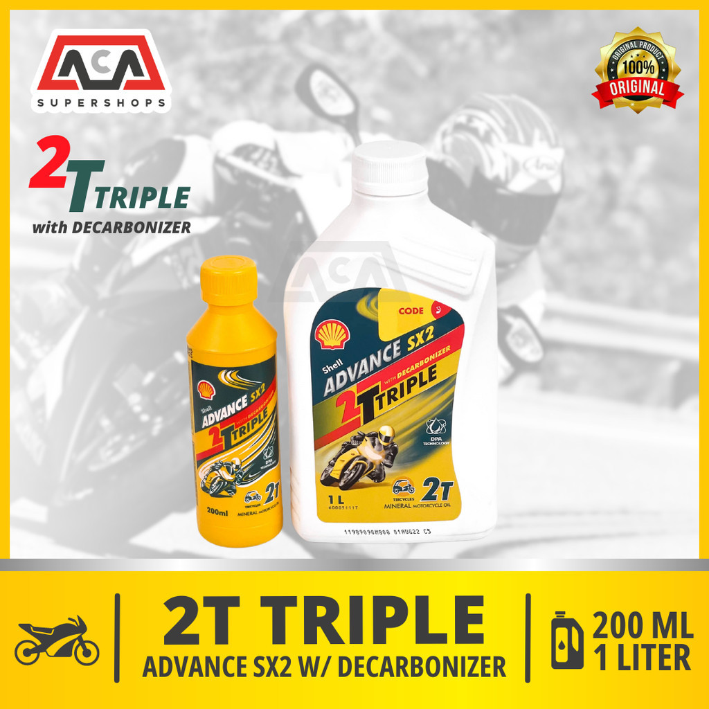 SHELL SX2 ADVANCE 2T TRIPLE W/ DECARBONIZER 1L/200ML | Shopee Philippines