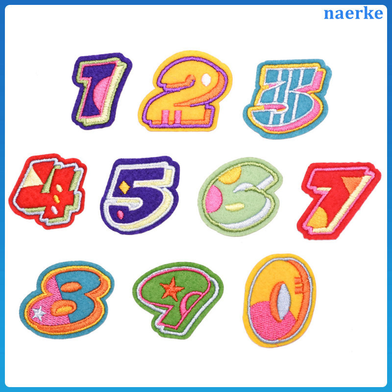 Custom Embroidered Patch Clothes Appliques Color Stickers Numbers ...