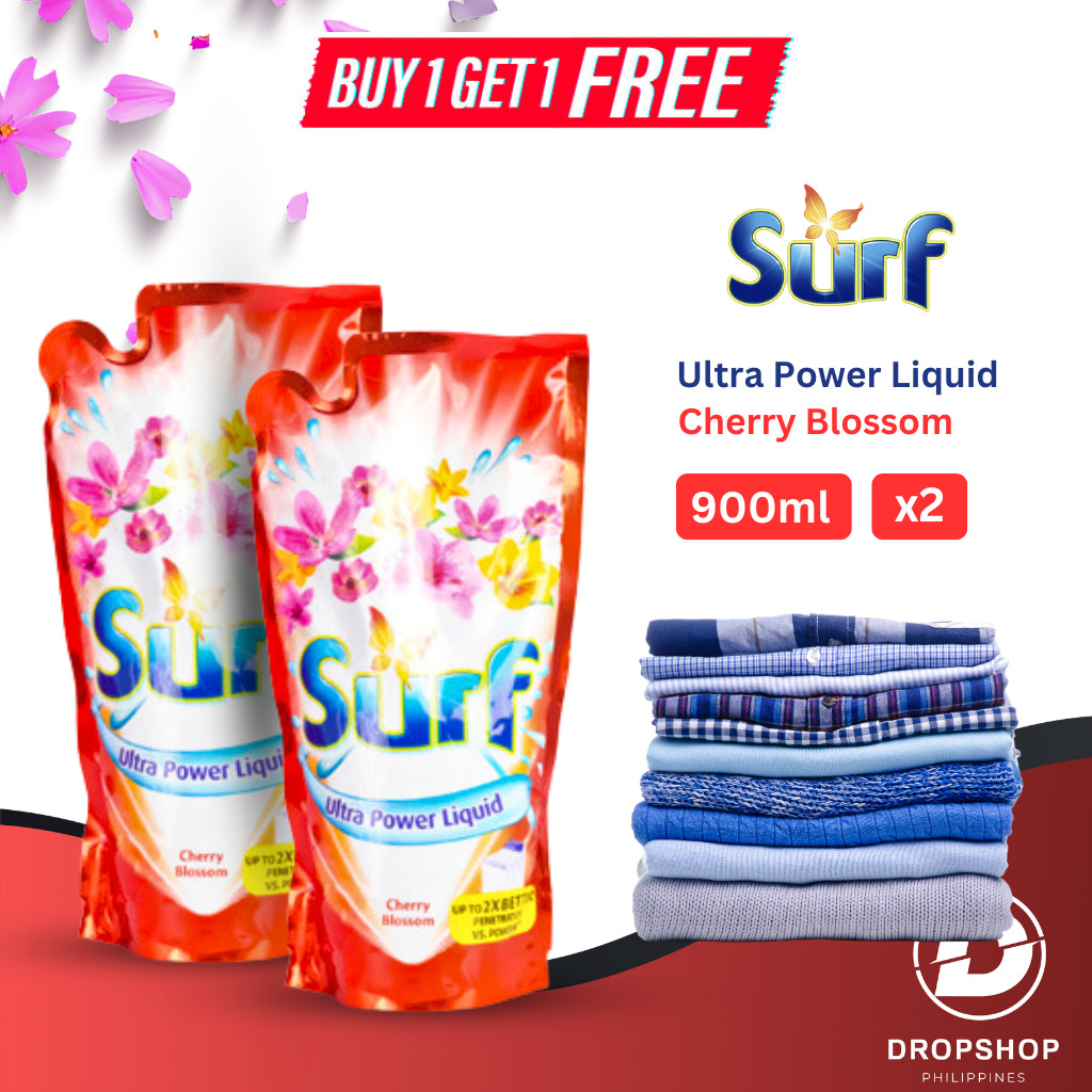 DP Buy 1 Get 1 Surf Ultra Power Liquid Detergent Cherry Blossoms 900ml ...