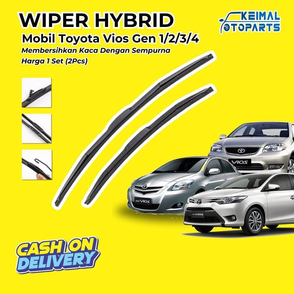 Toyota Vios Gen 1-4 Blade Hybrid Car Wipers 1 Set Left and Right Pair ...