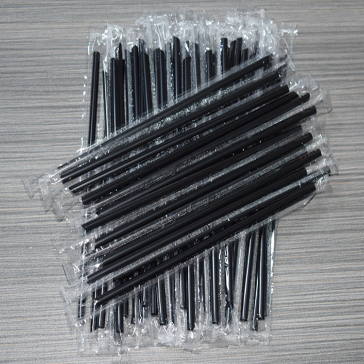 [100pcs Pack] Juice Straw Straw Individually Wrapped 21cm / 23cm, Black ...