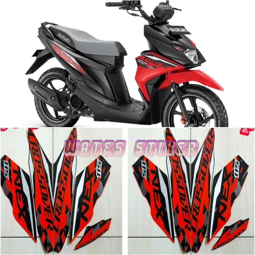 MERAH Striping Decal Polet Sticker suzuki nex crossover 115 2021 Black ...