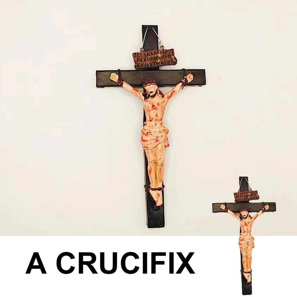 Jesus Cross Decor Resin Catholic Crucifix Wall Cross Home Decoration ...