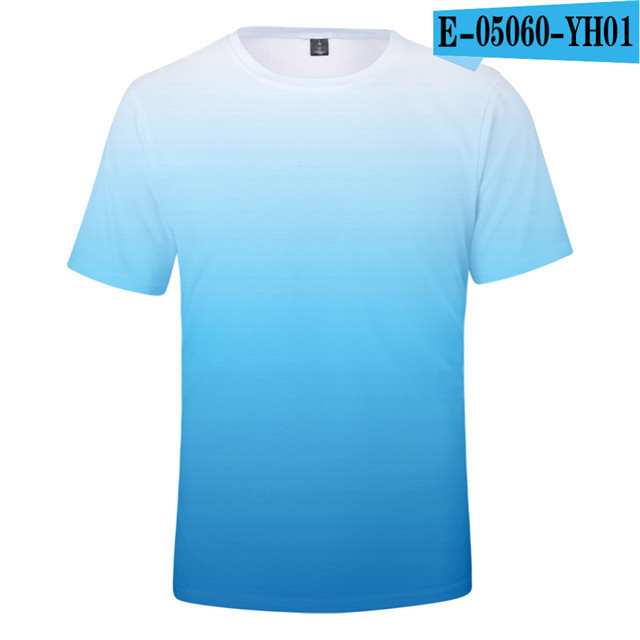 Fashion Men'S T-Shirt Gradient Color Summer Short Sleeve TShirts Casual ...