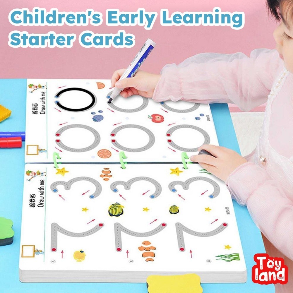 Kids Tracing Book Training Coloring Book Erasable Writing Materials Kid ...