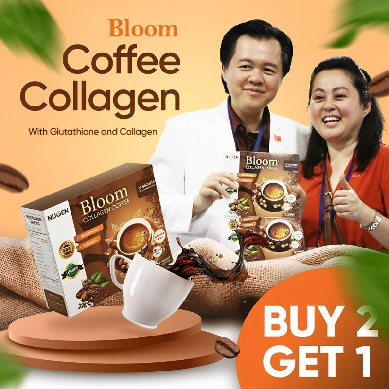 Nugen Bloom Coffee Diet Coffee Pure Collagen Drink Glutathione Collagen ...