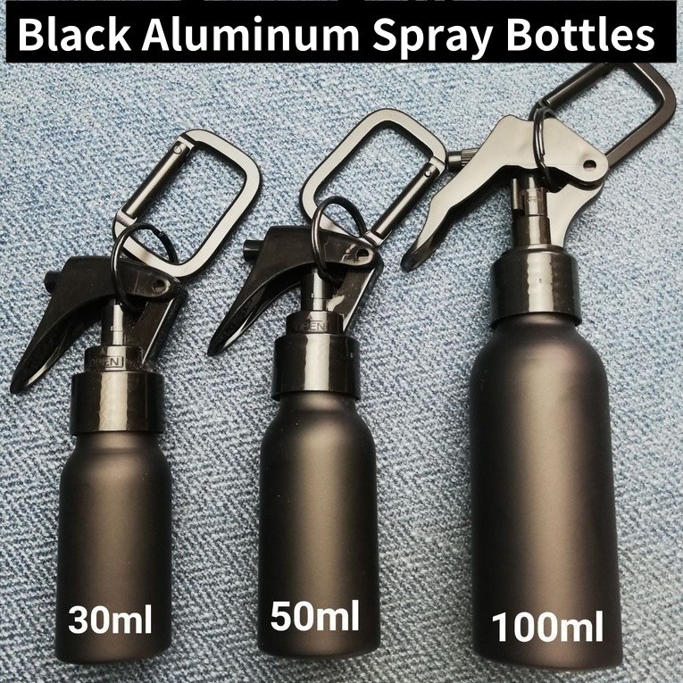 50/100ML Alcohol Spray Bottle (Aluminum Colored Bottle) with Square ...