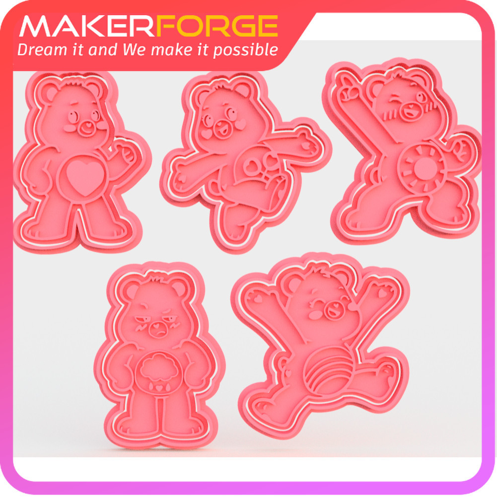 Care Bears | Cookie Cutter Fondant Cutter Clay Cutter Collection Set of ...
