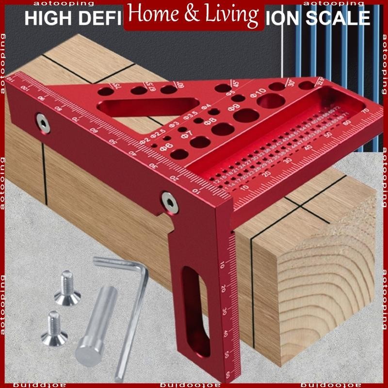 AOTO 45 90 Degree Multi Angles Woodworking Square Protractors Miter ...