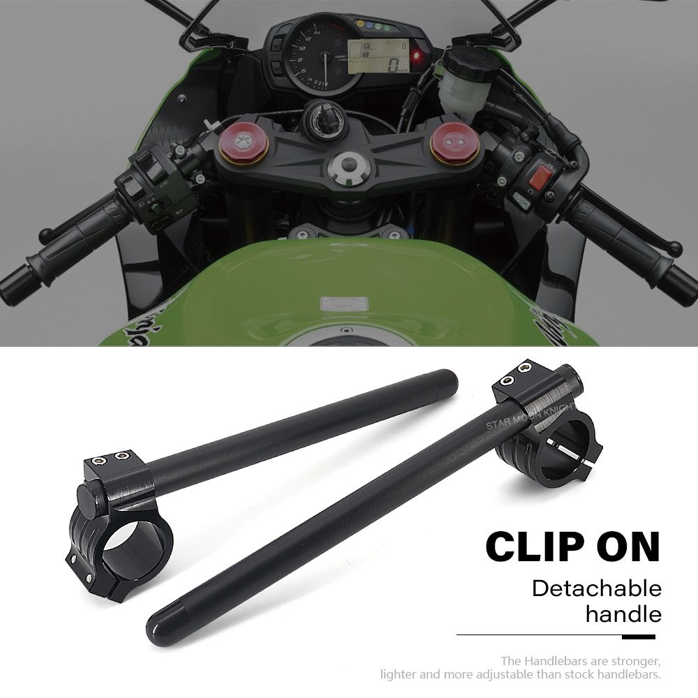 Handlebar Clip On Fork Handle Bar For Kawasaki Ninja 250 300 400 636 ZX-6R ZX-7R ZX-9R ZX-10R ...