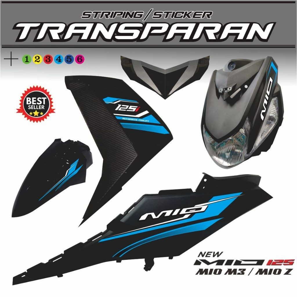 Mio 125 M3 MIO Z Motorcycle STRIPING Pole Stickers Variations Of SIMPLE ...