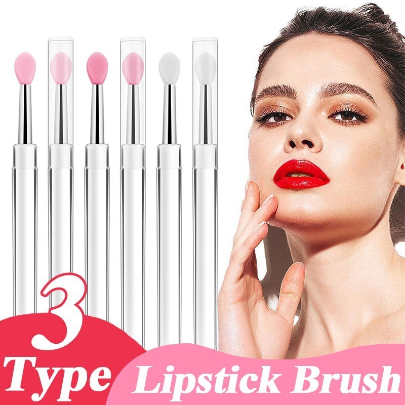 Silicone Lipstick Brushes with Cover / Portable Smear Lip Mask Sequin ...