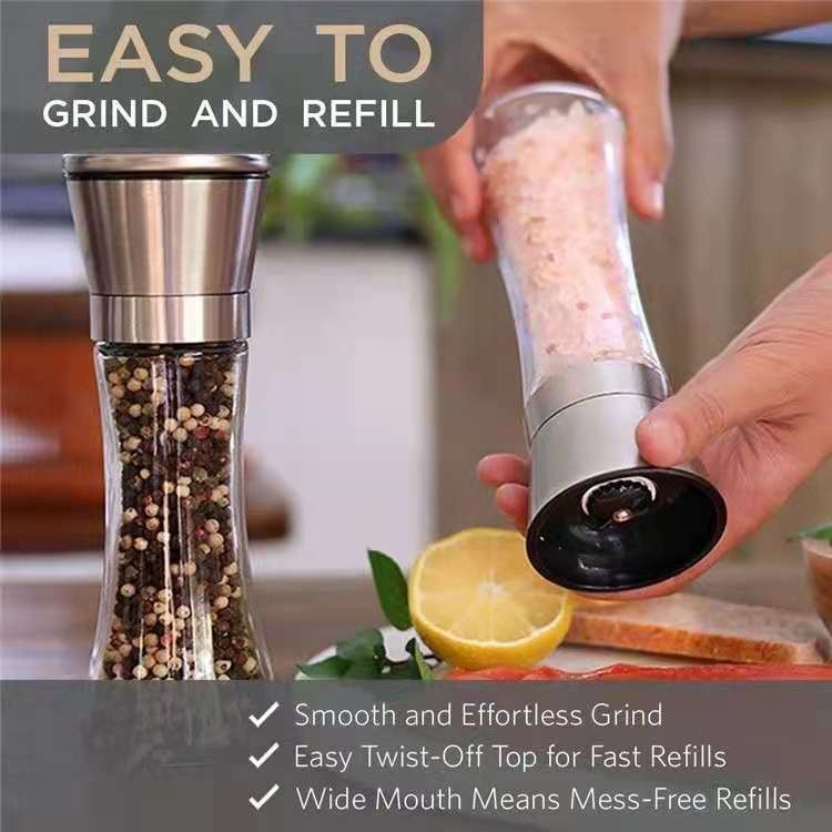 Stainless Steel Pepper Grinder Salt and Pepper Shaker Salt Grinder Salt ...
