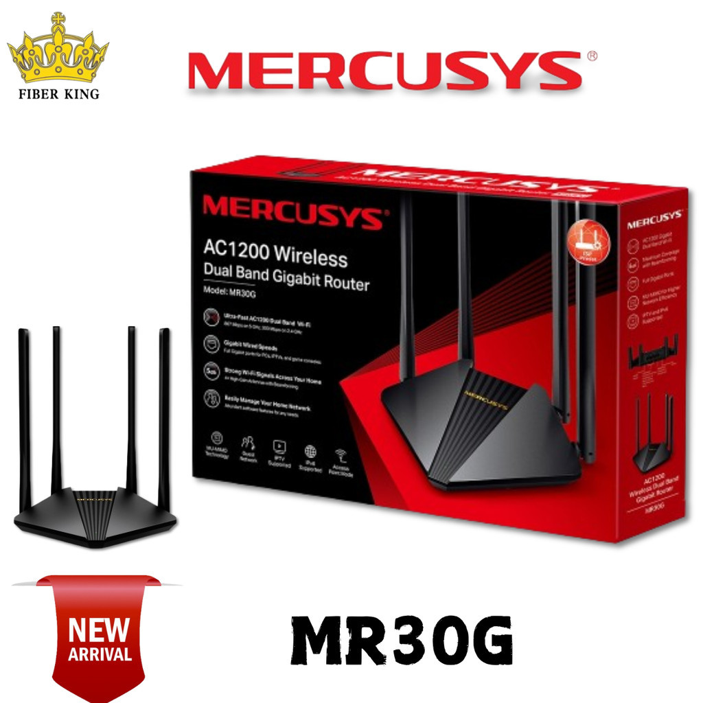MERCUSYS MR30G AC1200 Wireless Dual Band Gigabit Router | Shopee ...