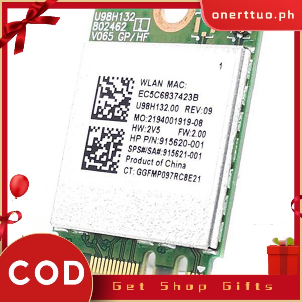 2X RTL8821CE 802.11AC 1X1 Wi-Fi+BT 4.2 Combo Adapter Card 915621-001 ...