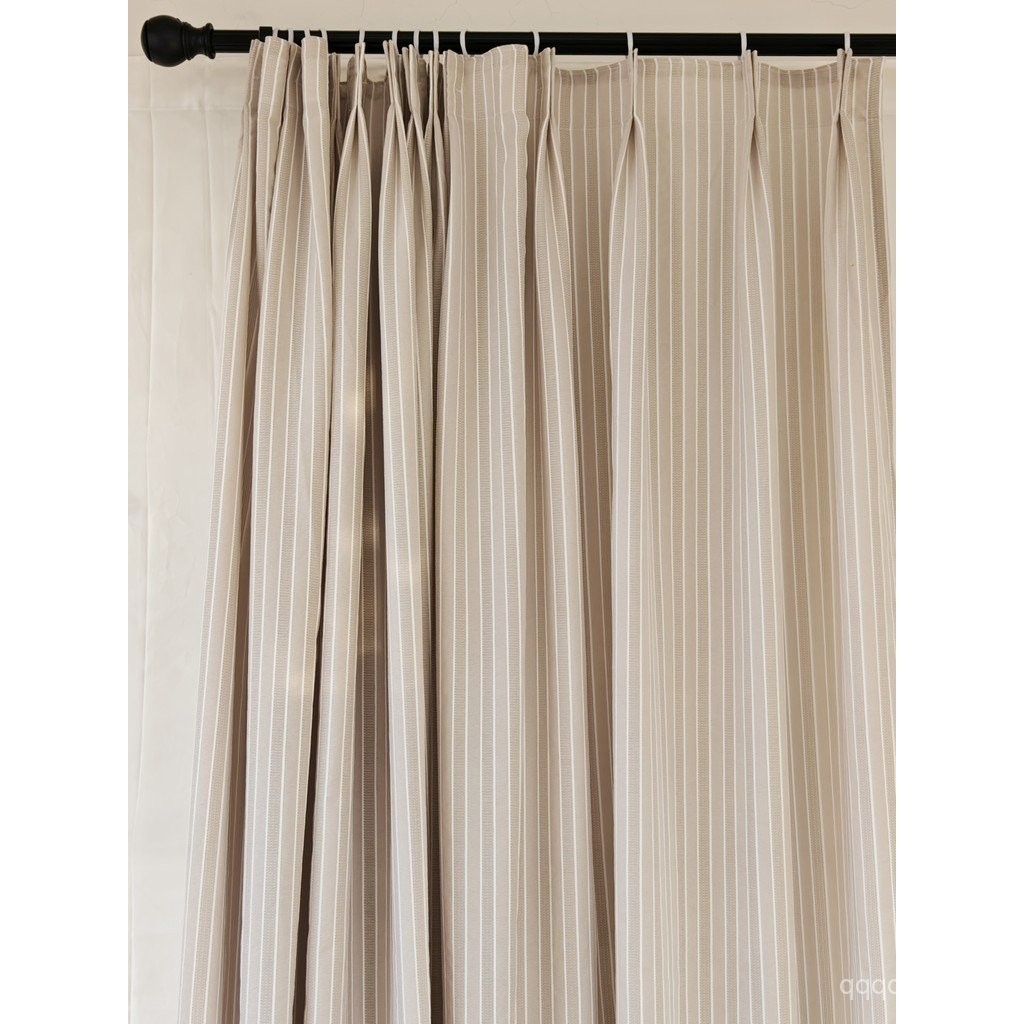 MUJI Style Plaid Curtain American Japanese Chinese Light Brown Coffee ...