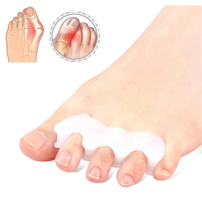 1Pair Hard Silicone Toe Finger Separator 3 Hole Orthopedic Spacers ...