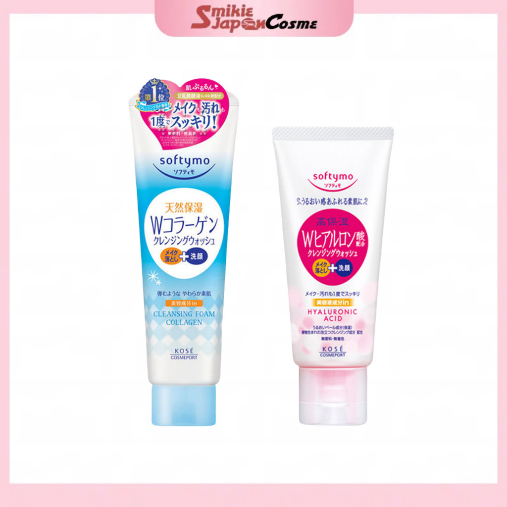 KOSE Softymo Cleansing Wash na may Hyaluronic Acid 60g at Cleansing Wash na may Collagen 190g ...