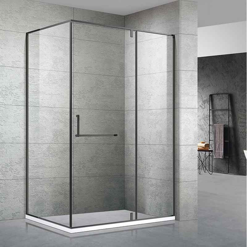 Ultra-narrow Right-Angle Square L Shower Enclosure with Sliding Door ...