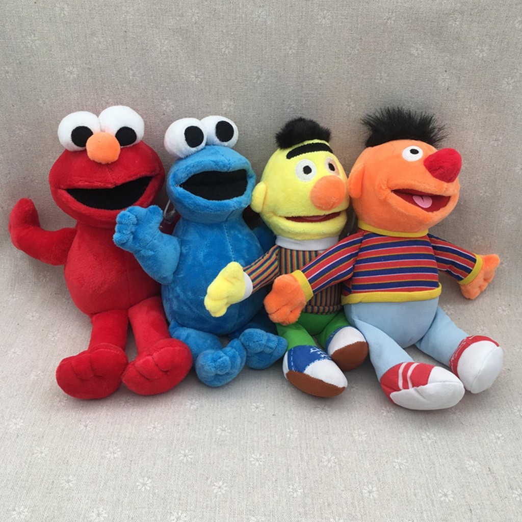 25cm Sesame Plush Elmo Zoe Ernie Oscar Cookie Grover Bird Baby Birthday ...
