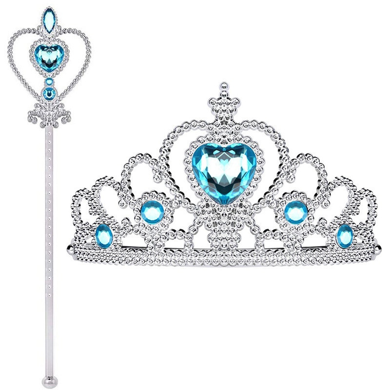 Girls Princess Crown Magic Wand Accessories Party Cosplay Elsa ...