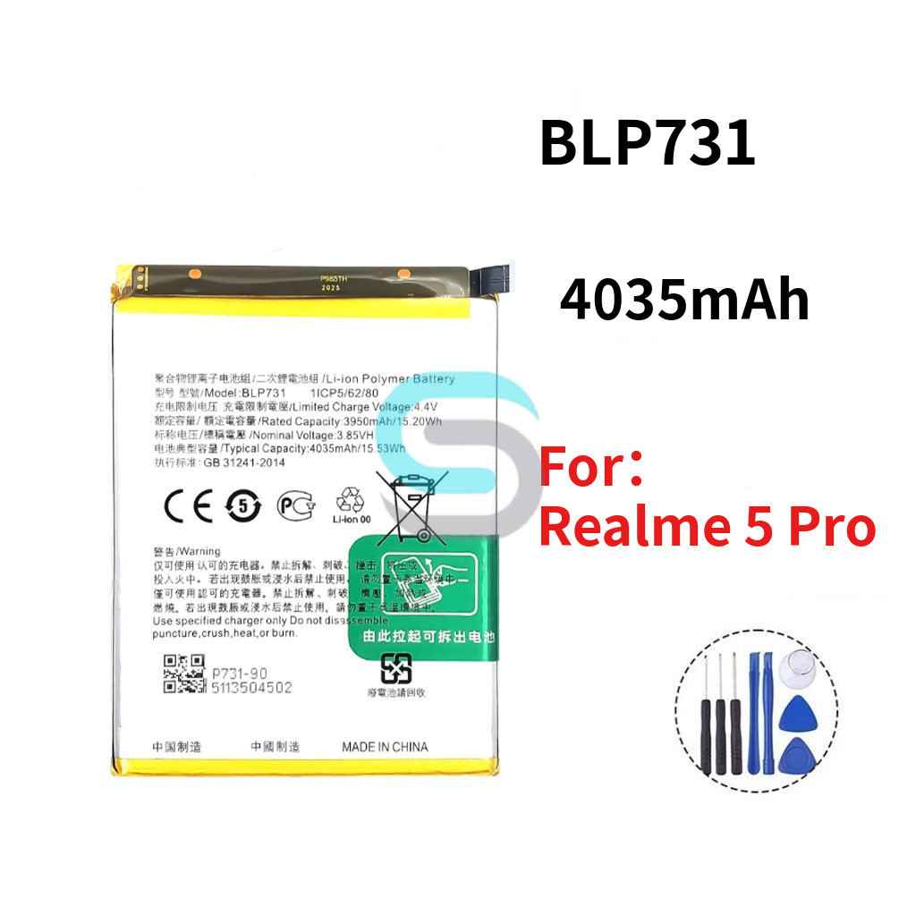 Battery for Realme 5 Pro Battery BLP731 Battery available | Shopee ...