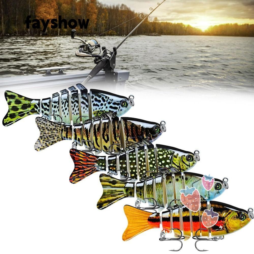 FAY Fishing Lure, 10cm Artificial Bionic Swimming Bait, 7 Segment ...