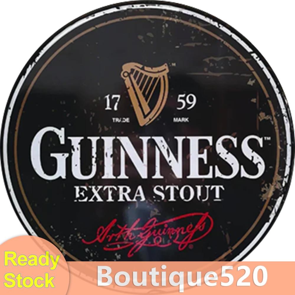Vintage Metal Plate GUINNESS Beer Round Iron Painting Wall Art Decor ...