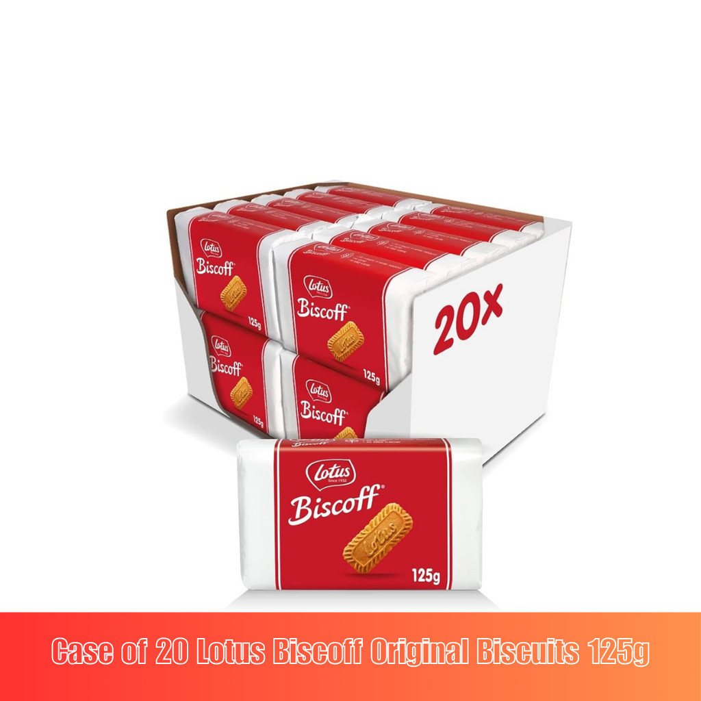 Case of 20 Lotus Biscoff Original Biscuits 125g [Best Before 09/June ...